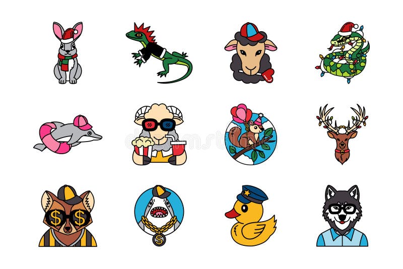 Fancy Animals Illustration Icon Stock Vector - Illustration of fantasy ...