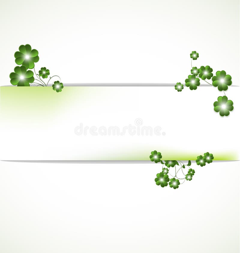 Fancy Banner with Green Flowers Stock Vector - Illustration of fold ...