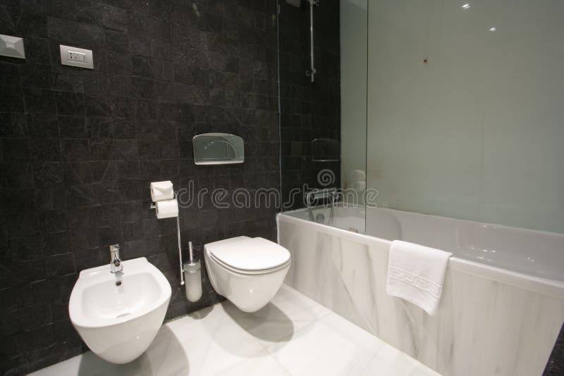 Custom Bathroom with Green Glass Countertops Stock Photo - Image of ...