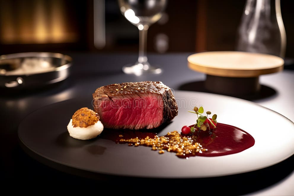 Fancy Beef Steak Dinner, Generative AI Stock Illustration ...