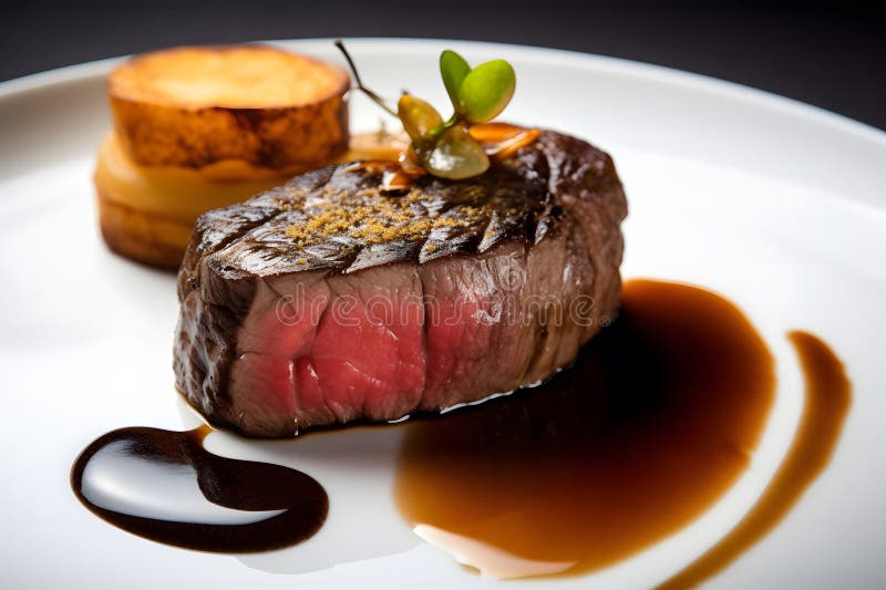 Fancy Beef Steak Dinner, Generative AI Stock Illustration ...