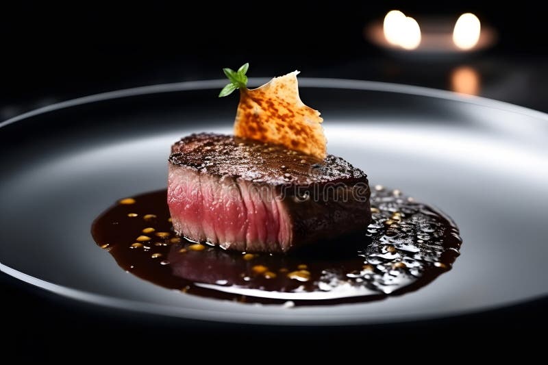Fancy Beef Steak Dinner, Generative AI Stock Illustration ...