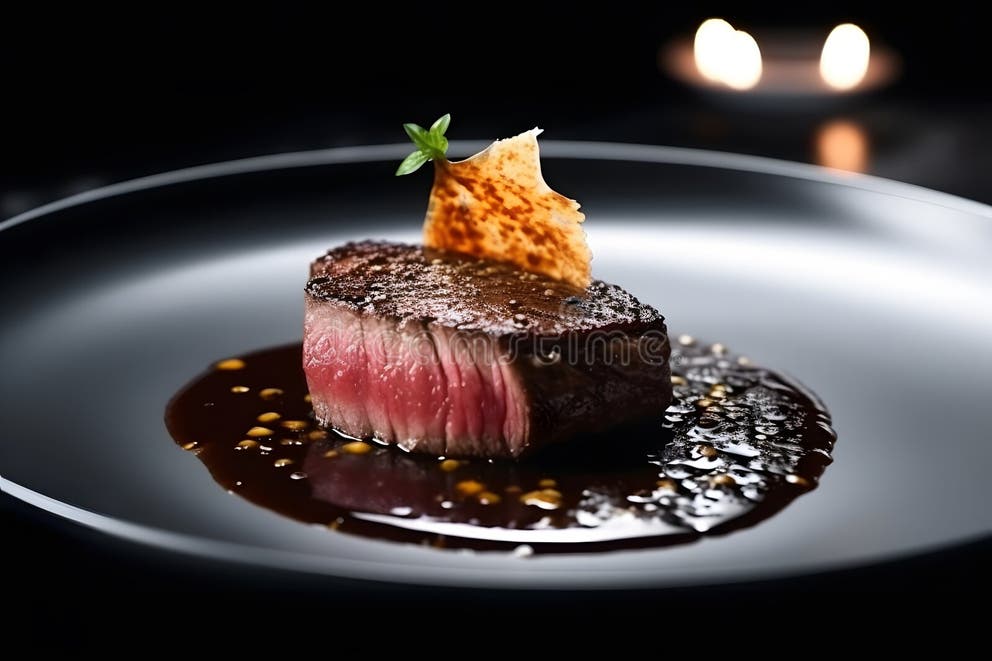 Fancy Beef Steak Dinner, Generative AI Stock Illustration ...