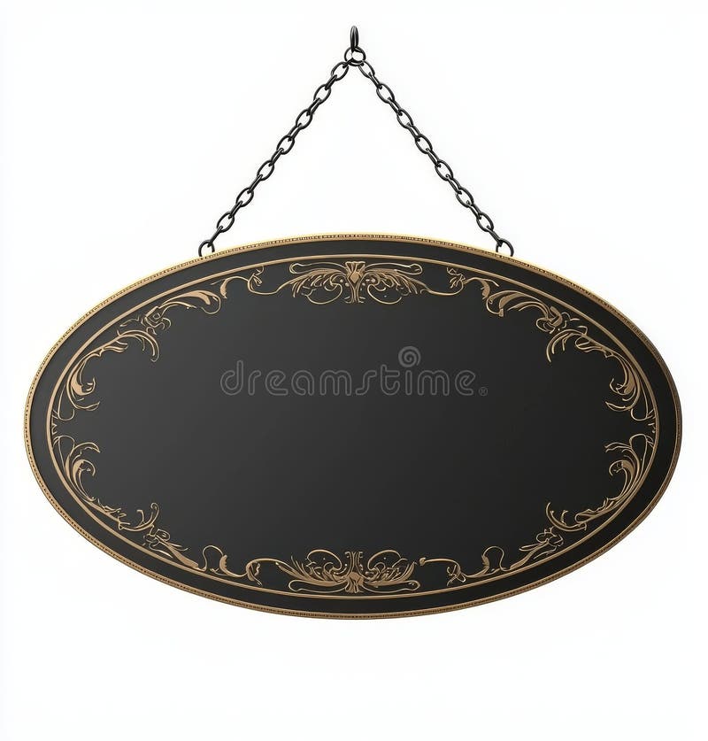 A Fancy Black and Gold Sign with a Blank Area for Adding Text or an ...
