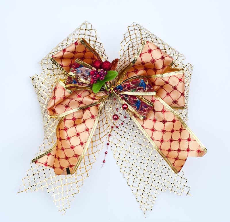 Fancy bow on white stock photo. Image of satin, nobody - 21390742