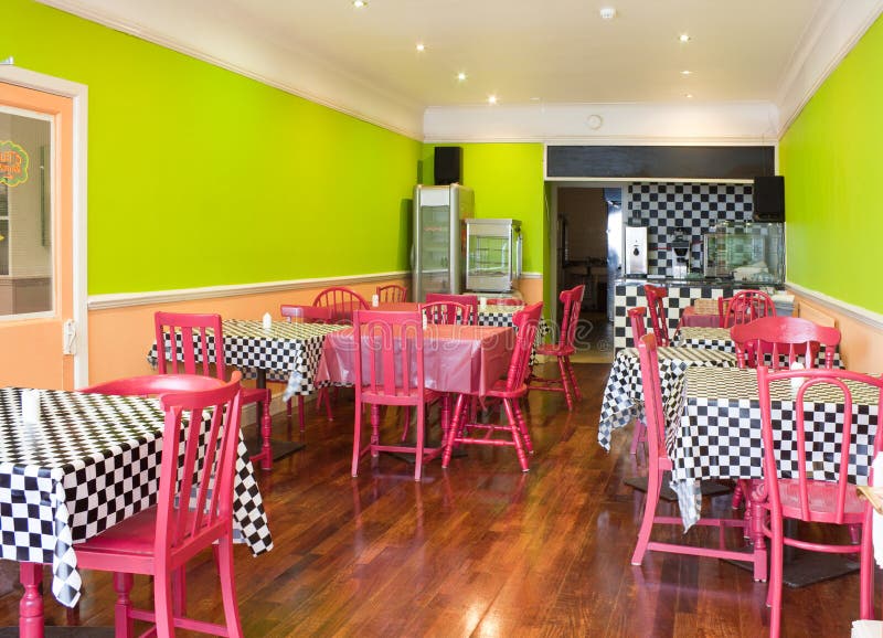 Fancy cafe interior stock image. Image of pink, perspective - 28311407