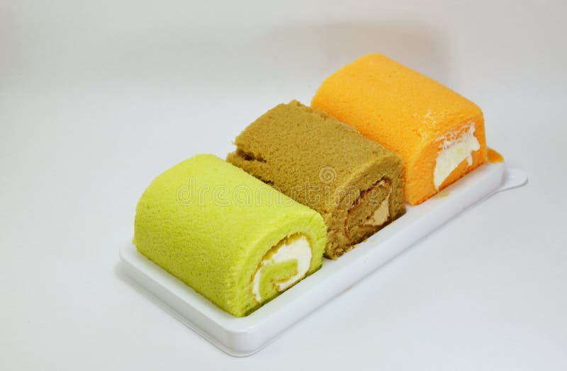 Fancy cake roll on tray stock photo. Image of industry - 55055462