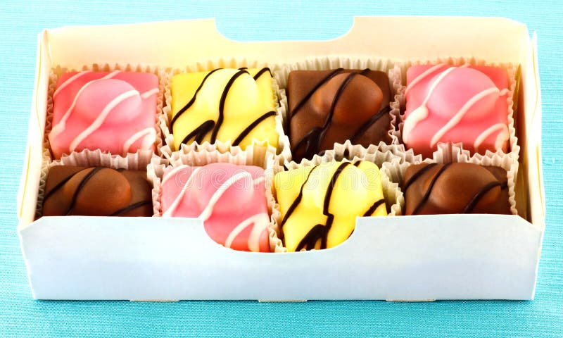 Fancy Pink Iced Fondant Cakes. Stock Photo - Image of decorated ...