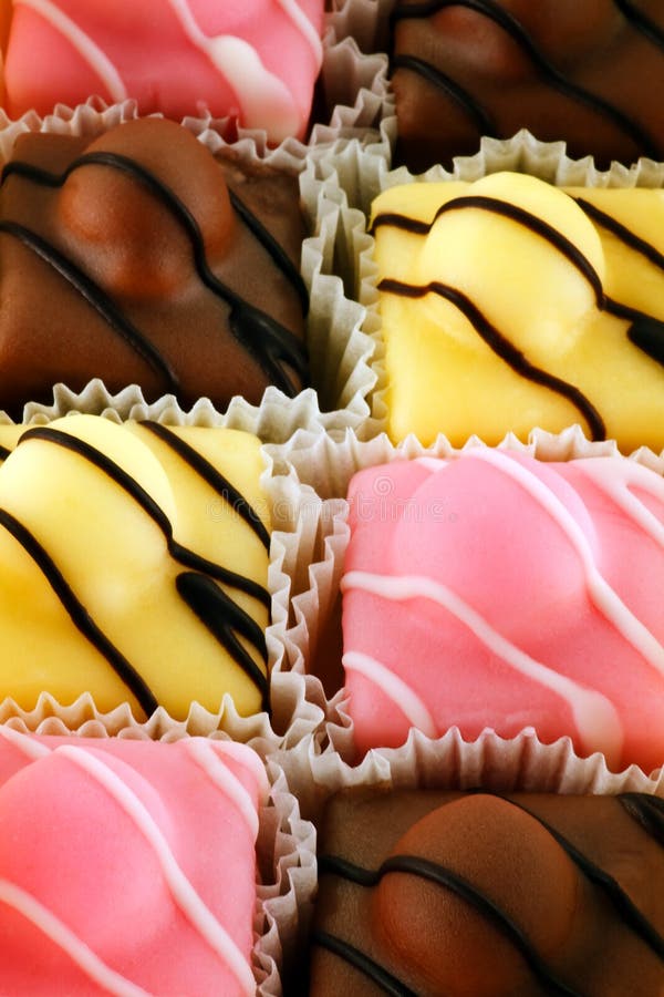 Fancy Cute Fondant Iced Cakes. Stock Image - Image of celebration, iced ...