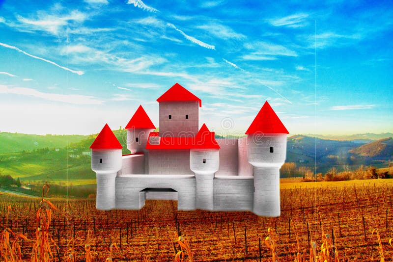 Fancy Castle in the Country Stock Illustration - Illustration of white ...