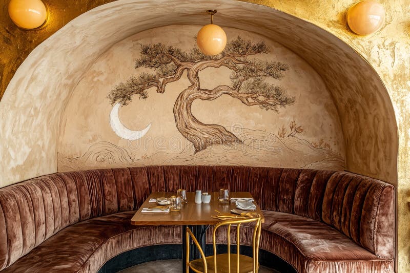 A Fancy Chinese Restaurant Interior Design Stock Illustration Stock ...