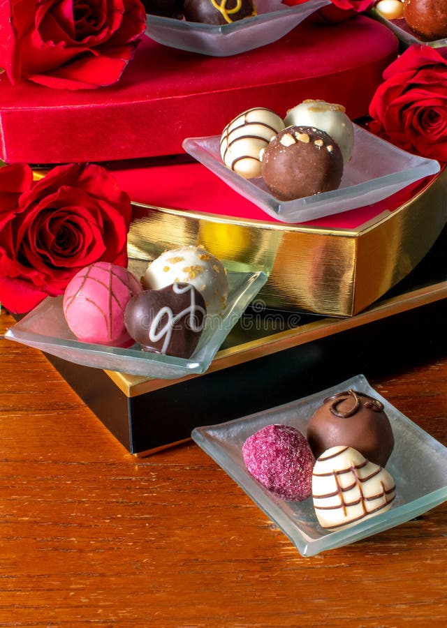 Fancy Chocolates in Mini Dishes Stock Image - Image of candies ...