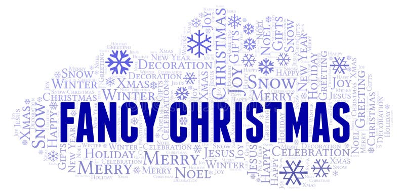 Fancy Christmas word cloud stock illustration. Illustration of bright ...
