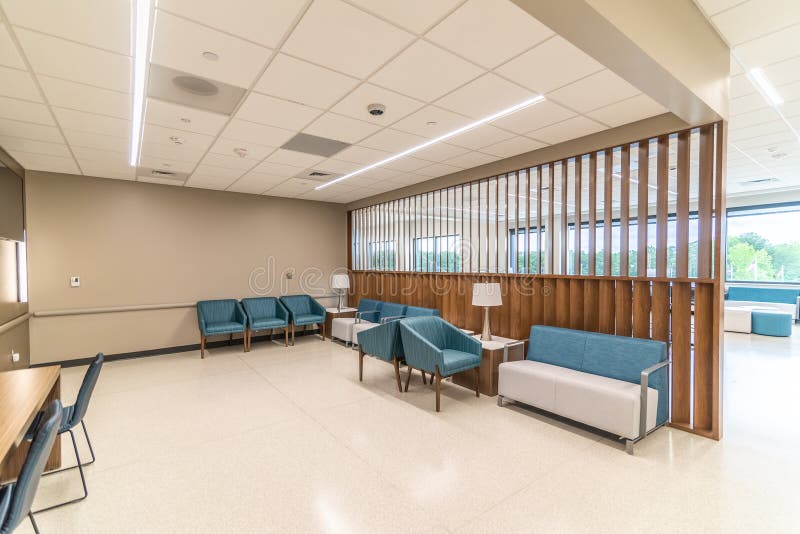 Fancy Clean Hospital Lobby Just Built Stock Photo - Image of patient ...