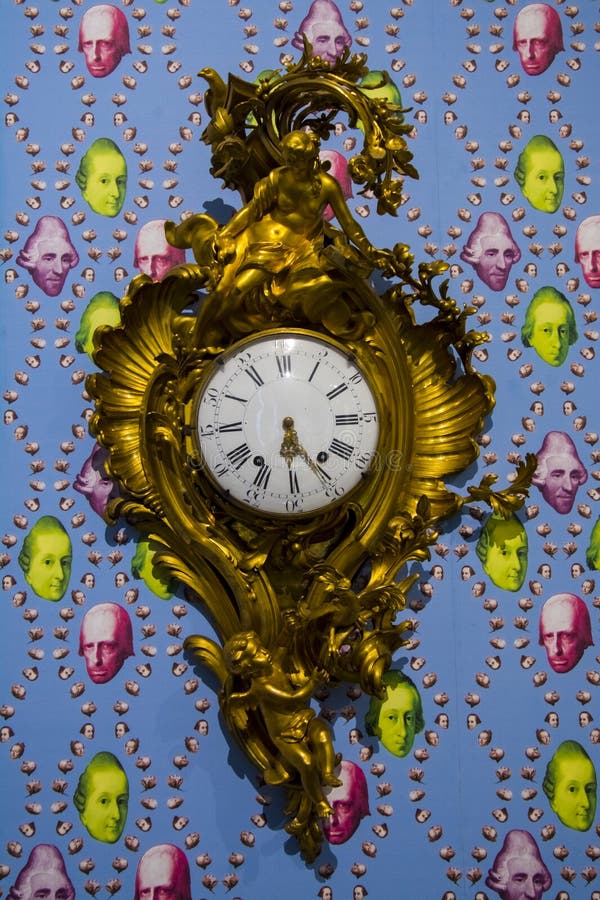 Fancy Clock in the Esterhazy Palace Editorial Stock Image - Image of ...