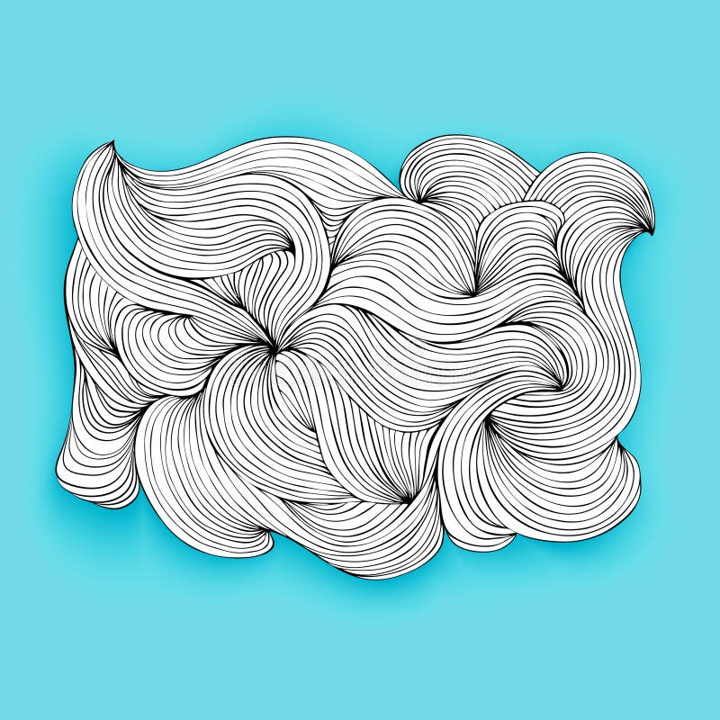 Fancy Cloud Made Lines, Vector Object Stock Vector - Illustration of ...