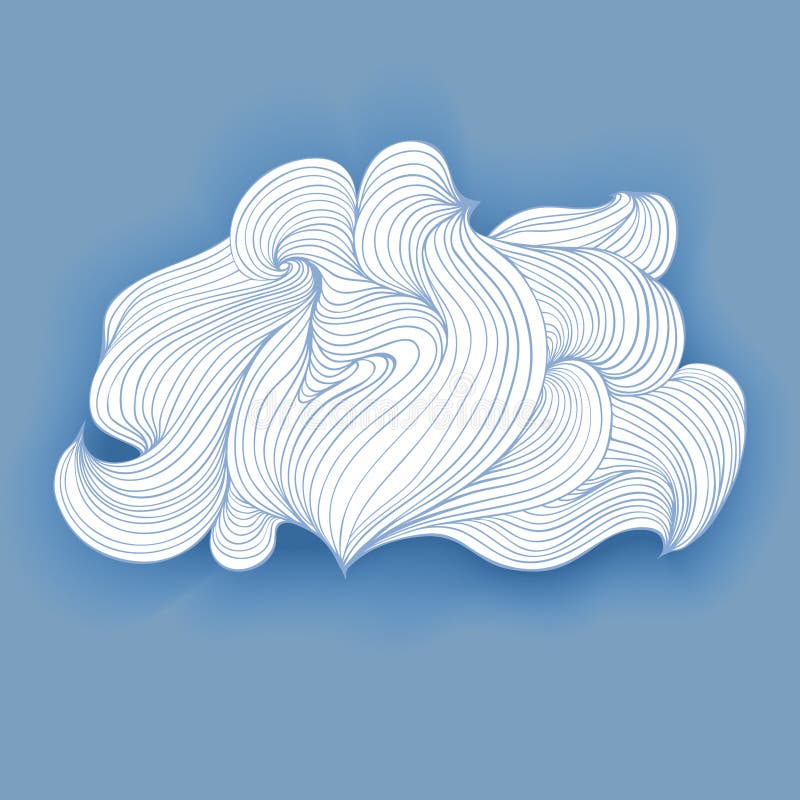 Fancy Cloud Made Lines, Vector Object Stock Vector - Illustration of ...