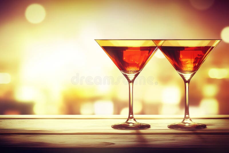 A Fancy Cocktail is Savored at an Upscale Rooftop Nightclub on a ...