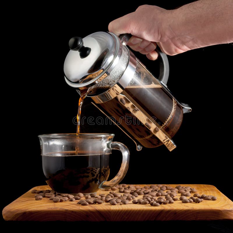 Fancy Coffee Machine Pours Coffee into a Clear Cup Stock Image - Image ...