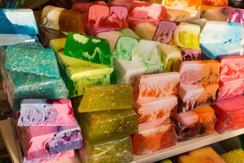Fancy Colored Hand Made Blocks of Soap Stock Image - Image of care ...