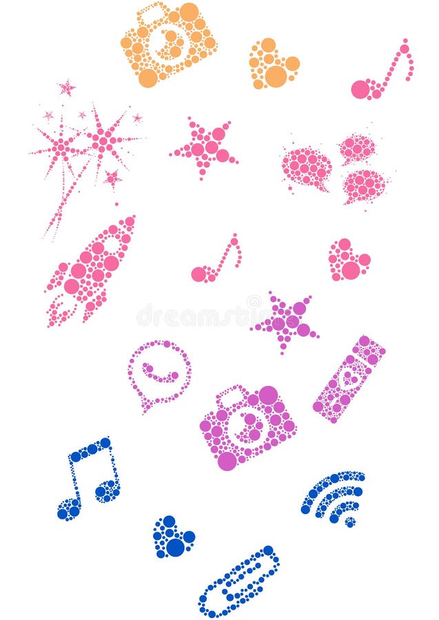 Fancy Colored Social Media Elements Stock Vector - Illustration of ...