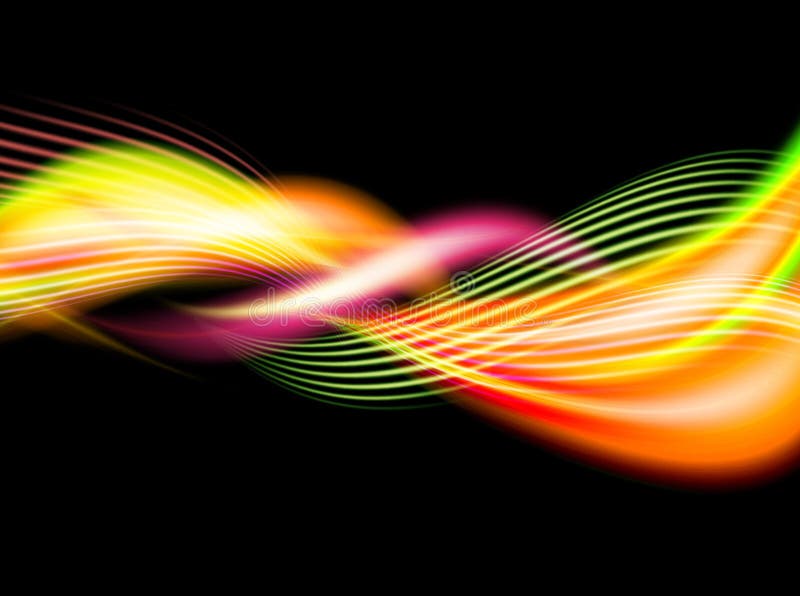 Fancy Colored Waves on a Dark Stock Illustration - Illustration of ...