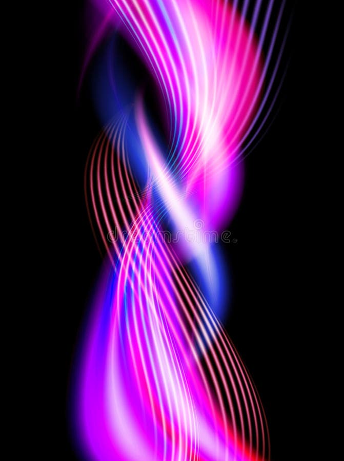 Fancy Colored Waves on a Dark Stock Illustration - Illustration of ...