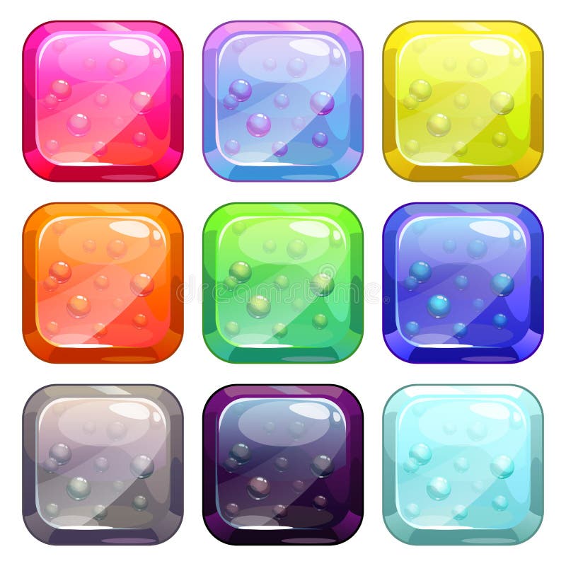 Colorful Glossy Buttons Set Stock Vector - Illustration of board ...