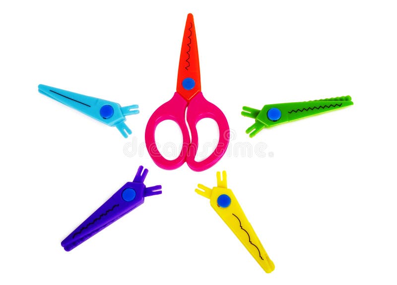 Fancy Colourful Scissors on the White Background Stock Image - Image of ...