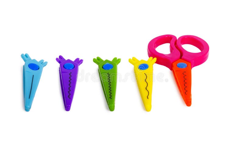 Fancy Colourful Scissors on the White Background Stock Photo - Image of ...