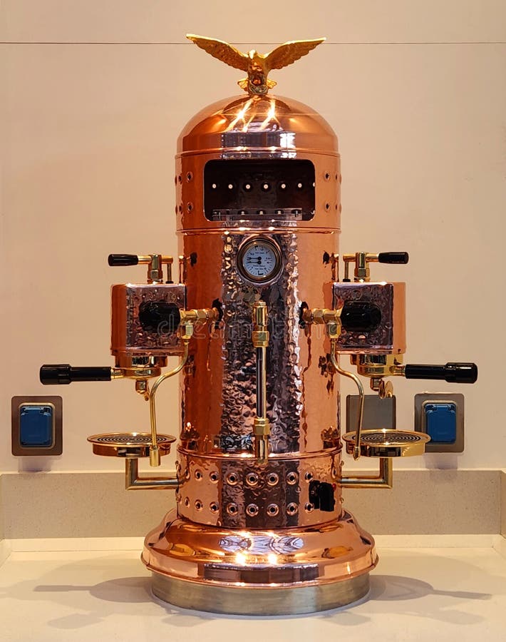Fancy Copper Espresso Machine with Multiple Controls Stock Image ...