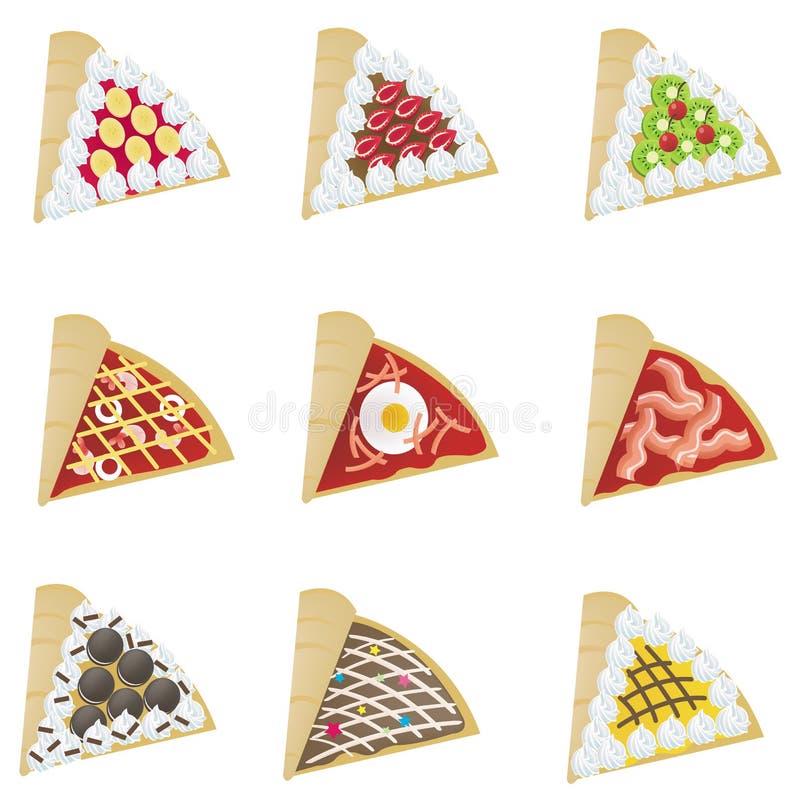 Fancy Crepes with 9 Different Look Stock Vector - Illustration of child ...