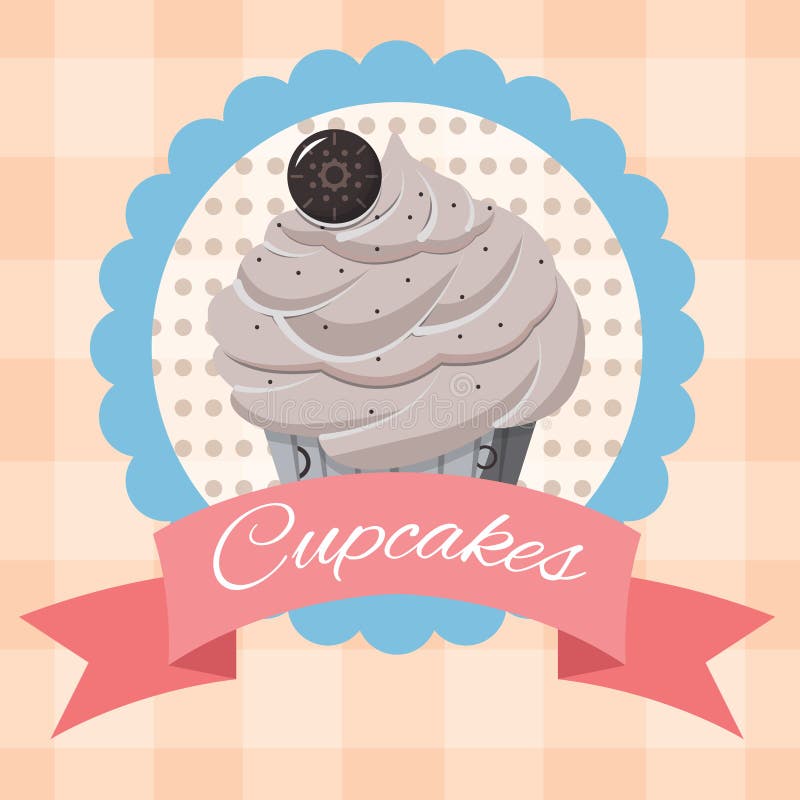Fancy Cupcake Label. Vector Illustration Decorative Design Stock Vector ...