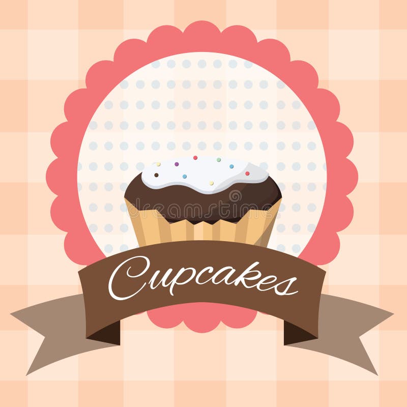 Fancy Cupcake Label. Vector Illustration Decorative Design Stock Vector ...