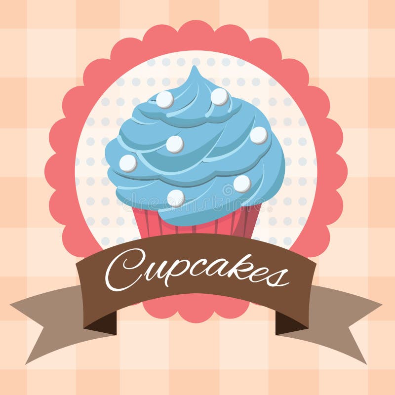 Fancy Cupcake Label. Vector Illustration Decorative Design Stock Vector ...