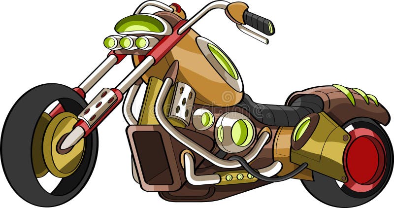 Bike or Chopper Cartoon Illustration Stock Vector - Illustration of ...