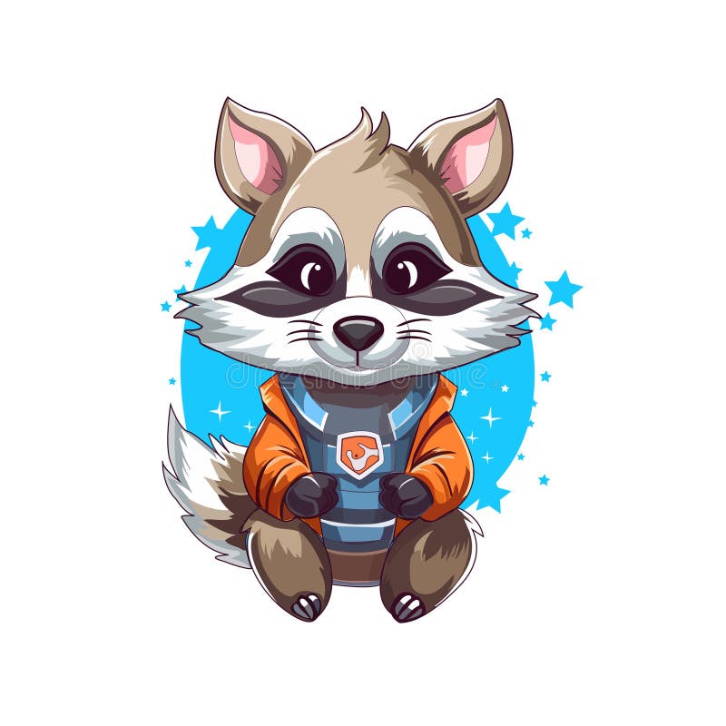 Fancy Cute Racoon Vector Illustration Stock Vector - Illustration of ...
