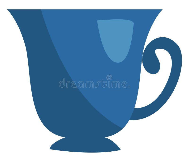 Fancy dark blue mug, icon stock vector. Illustration of round - 261079536