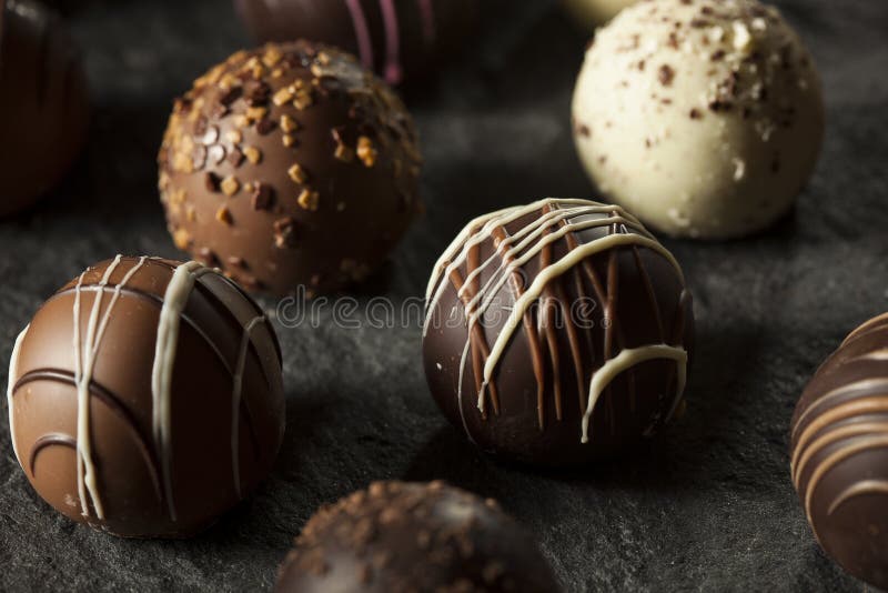 Fancy Dark Chocolate Truffles Stock Photo - Image of gourmet, sweet ...