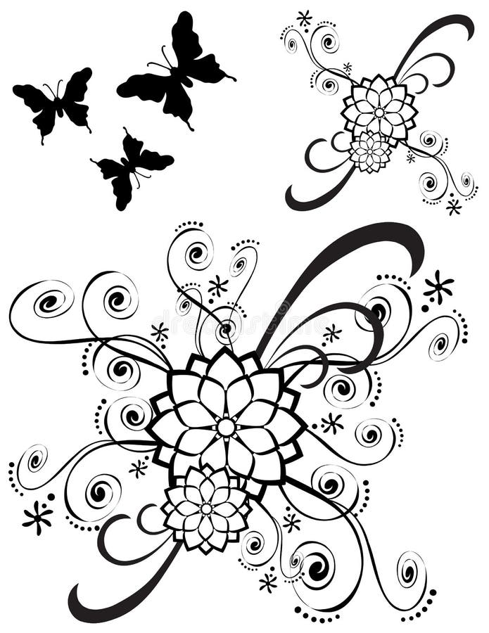 Fancy Detailed Decorations 74 Stock Vector - Illustration of foliage ...