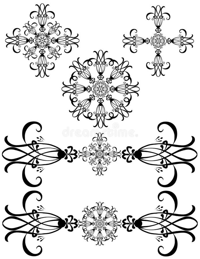 Fancy Detailed Decorations 74 Stock Vector - Illustration of foliage ...