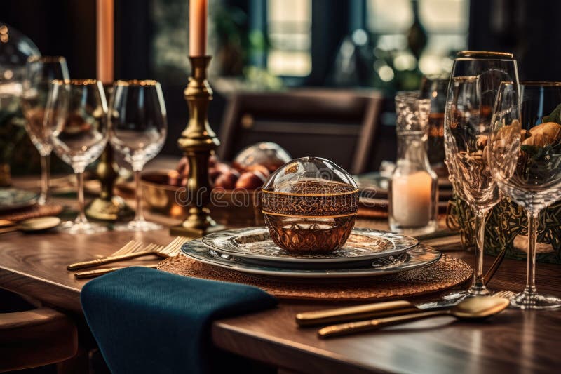 Fancy dinner stock illustration. Illustration of fresh - 282608045