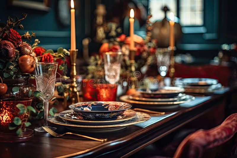 Fancy dinner stock illustration. Illustration of delicious - 282608092