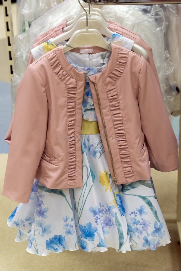 Fancy Dress and Jacket for Girls in Shop Stock Photo - Image of ...