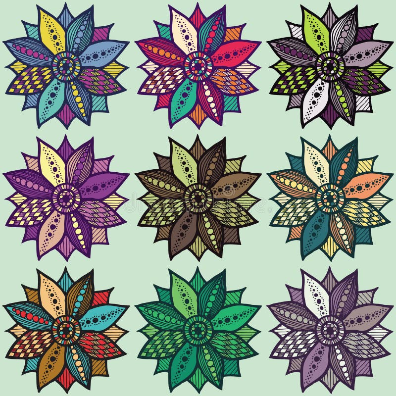 Fancy flower colors stock vector. Illustration of decorative - 29296115