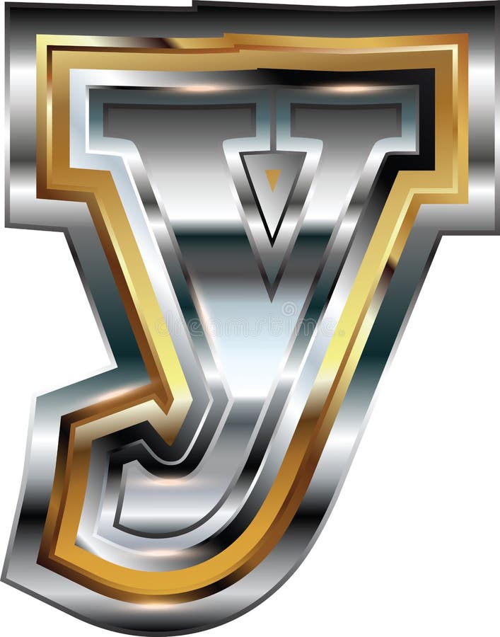 Fancy font Letter y stock vector. Illustration of golden - 100614409