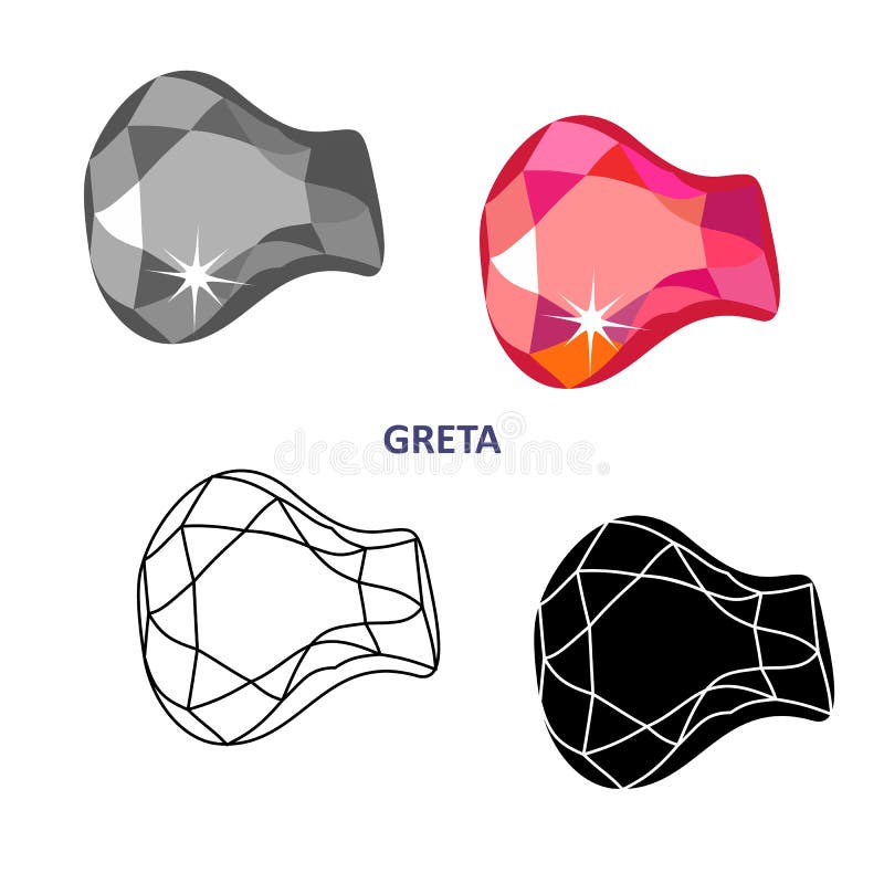 Fancy gem cut stock vector. Illustration of bead, contour - 84763855