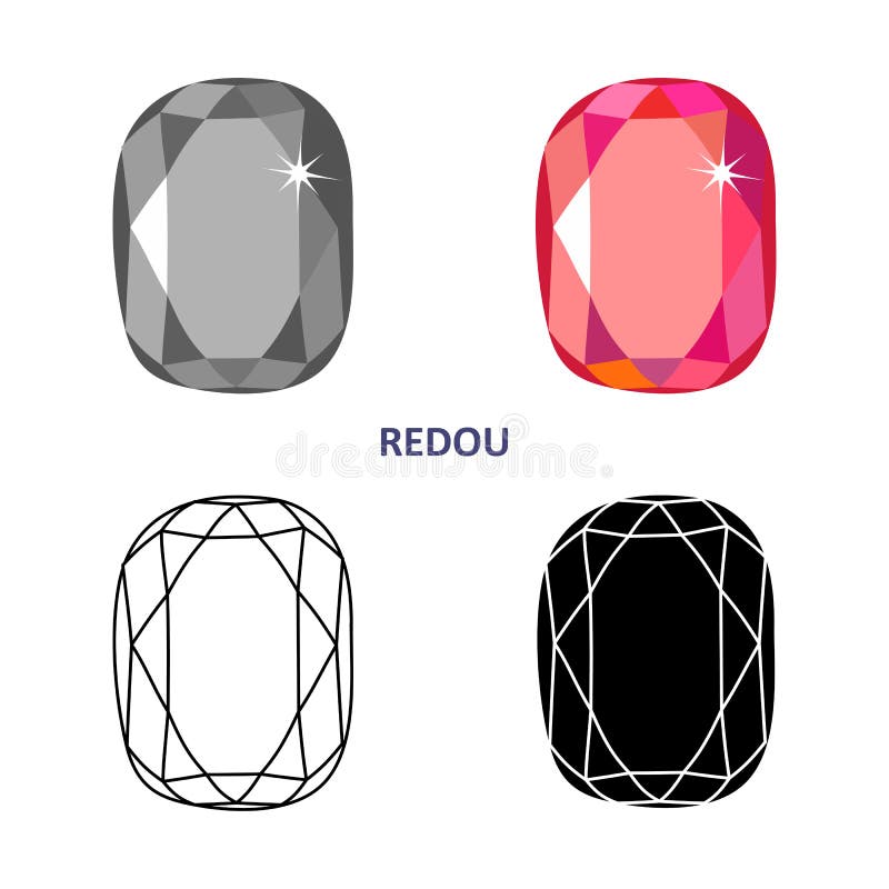 Fancy gem cut stock vector. Illustration of flat, gems - 84762429