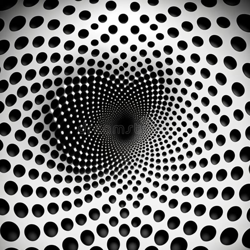 Fancy Geometric Pattern Many Dots Black and White Tone Optical Illusion ...