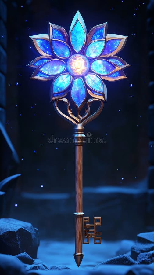 A Fancy, Gleaming Key with a Round Design, Featuring Lively Colors ...